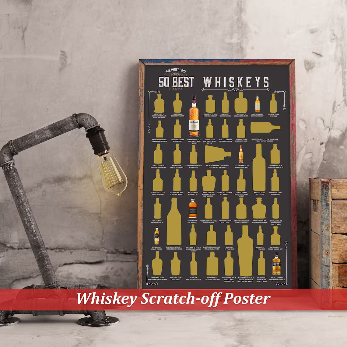 Bourbon & Whiskey Scratch Off Posters - Top 50 Bucket Lists - UNFRAMED ...