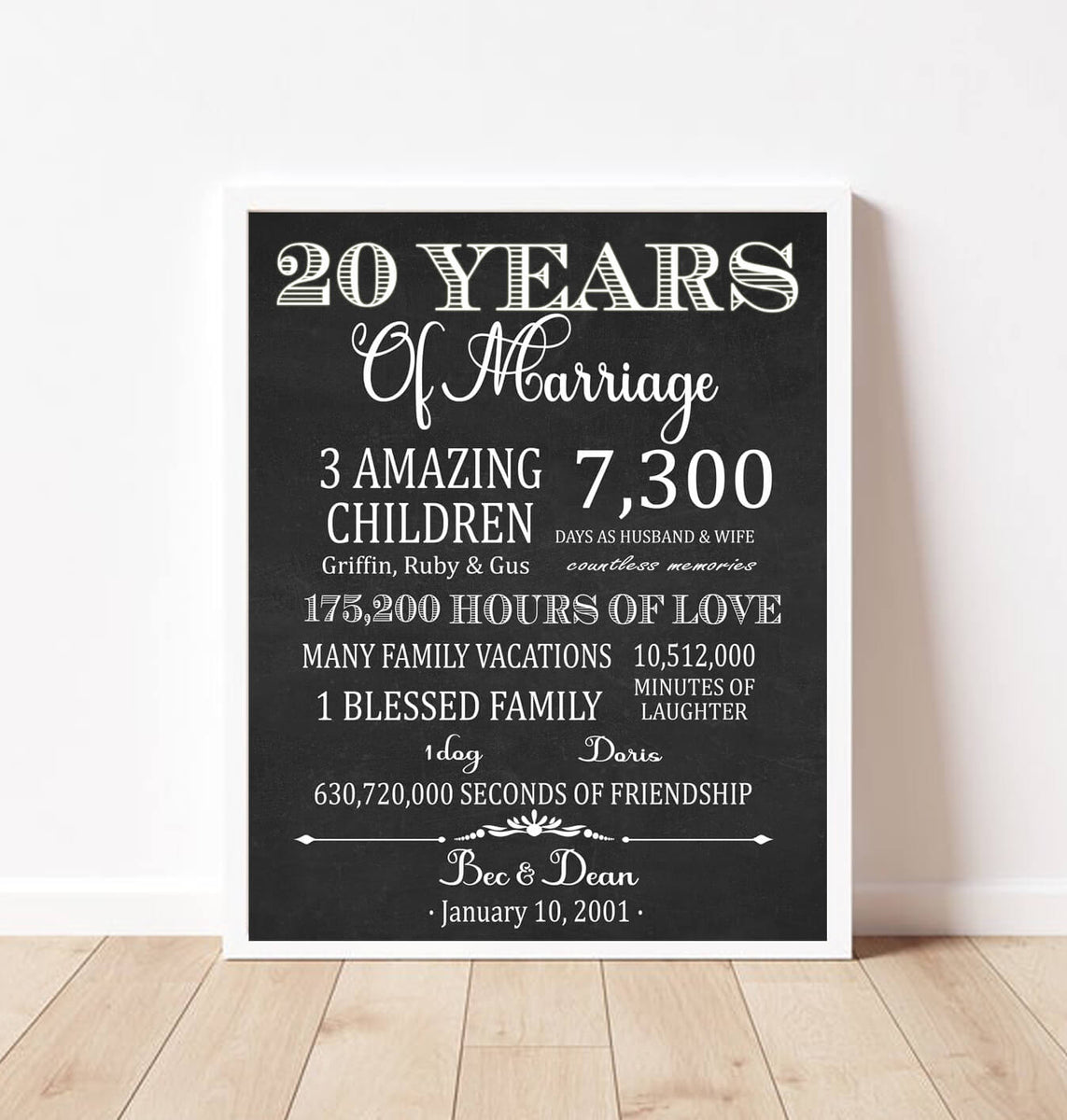 Personalized Marriage Anniversary Digital Poster – The Party Posters